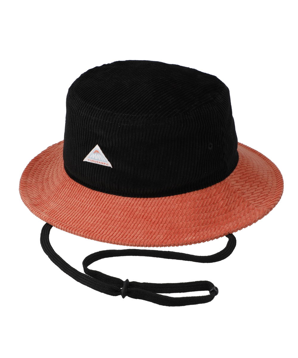 Yuru Camp - Corduroy Bucket Hat 23 Black / Orange