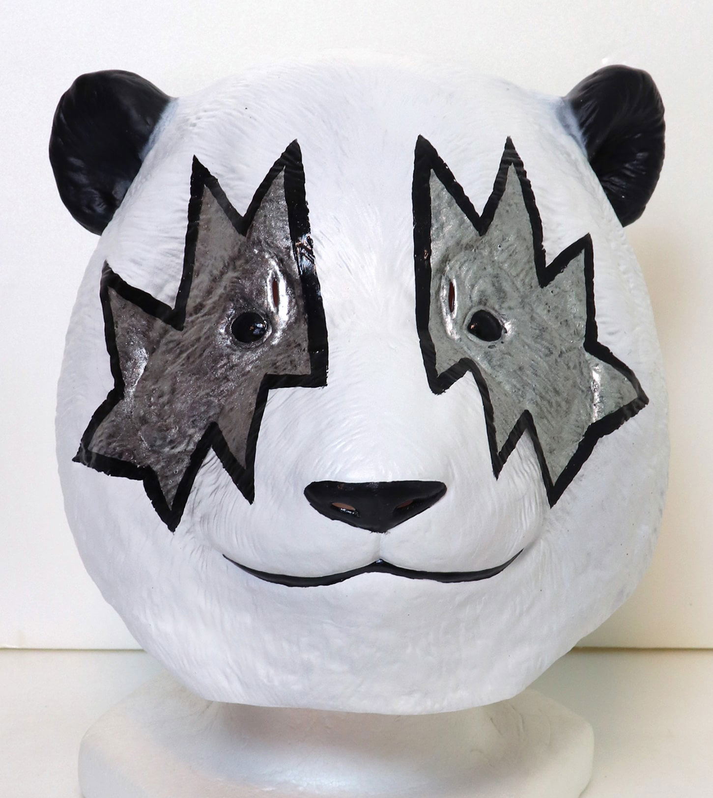 Panda Metal Silver Rubber Mask