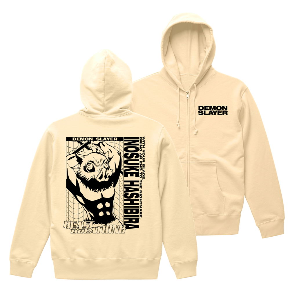 Demon Slayer: Kimetsu No Yaiba - Inosuke Hashibira Zip Hoodie Natural ...