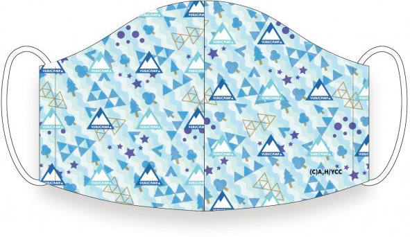 Yuru Camp - Logo Pattern Blue 3D Cloth Mask