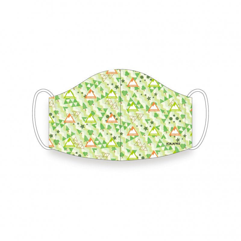 Yuru Camp - Logo Pattern Green 3D Cloth Mask