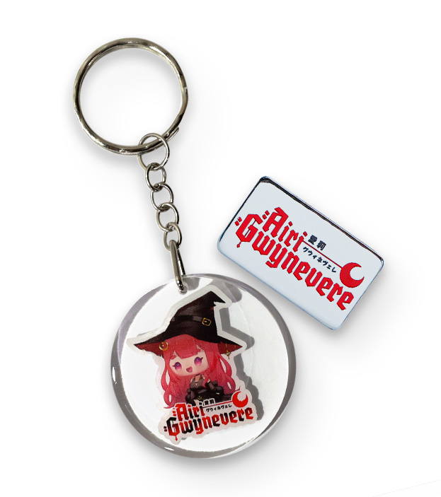 airasia Project Kavvaii Airi Gwynevere Pin Badge and Acrylic Keychain Set