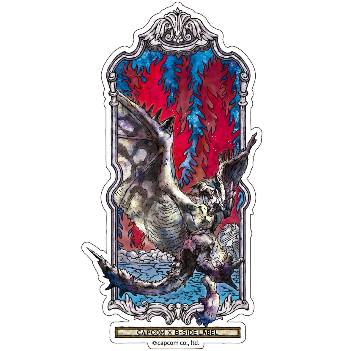 Capcom x B-Side Label Sticker Monster Hunter - Silver Rathalos