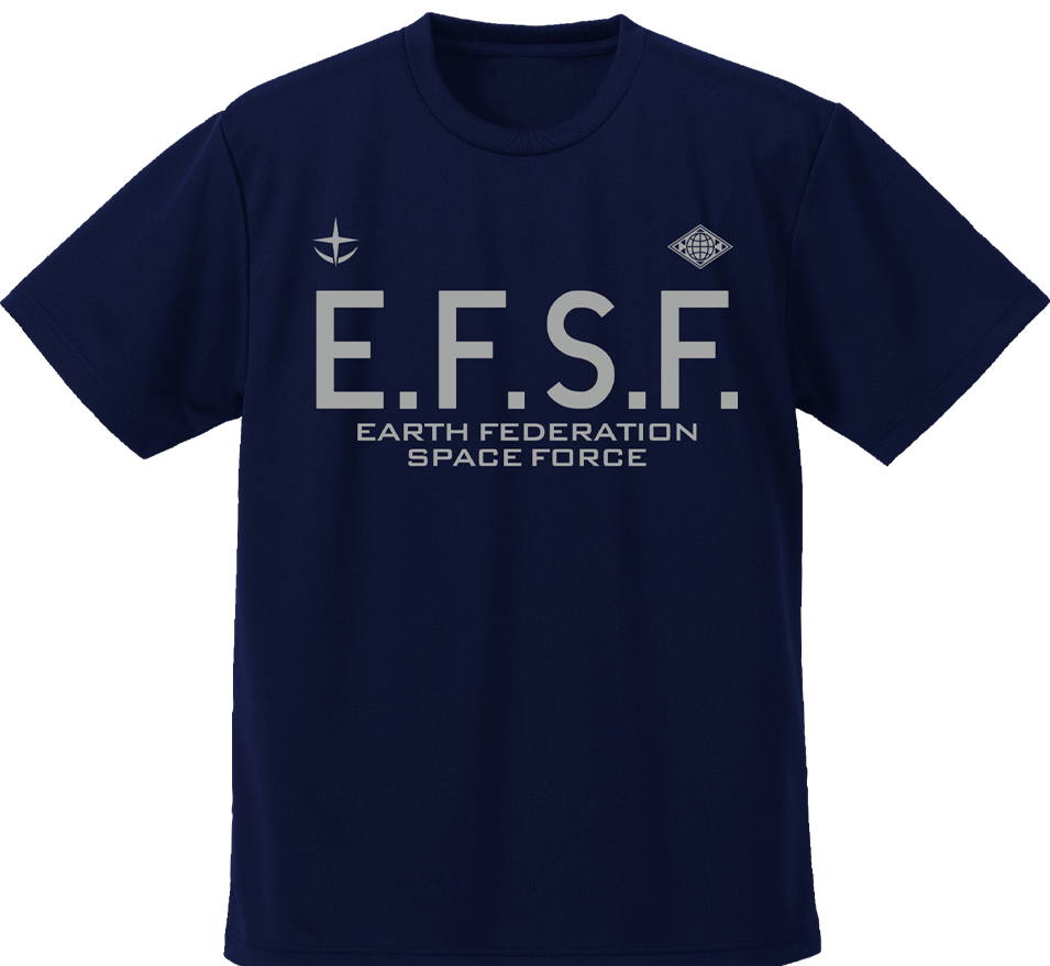 Mobile Suit Gundam - Earth Federation Space Force Dry T-Shirt (Navy ...