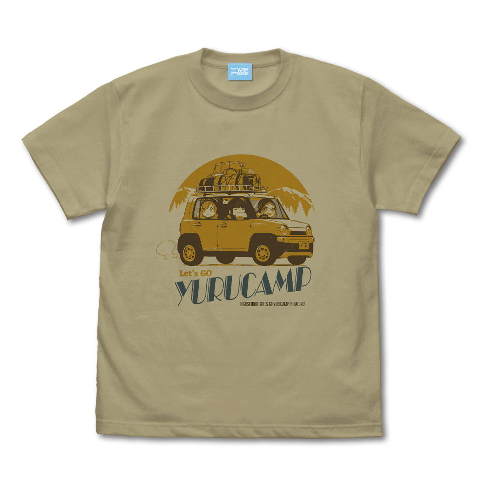 Yuru Camp: Car Toba-sensei & Chiaki & Aoi Ver 2.0 T-Shirt (Sand Khaki ...