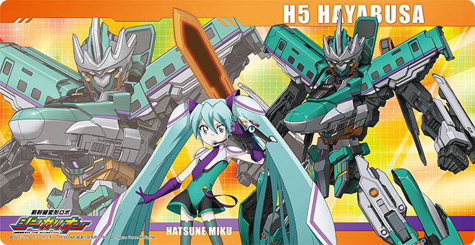 Character Rubber Mat Slim Shinkalion H5 Hayabusa / Hatsune Miku