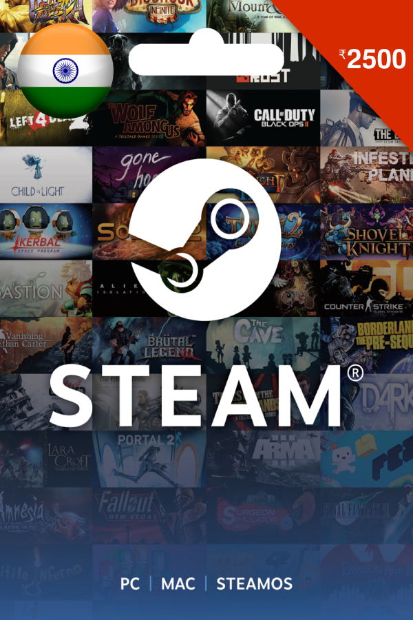 Steam Gift Card (INR 2500 | For INR Currency Only) STEAM digital