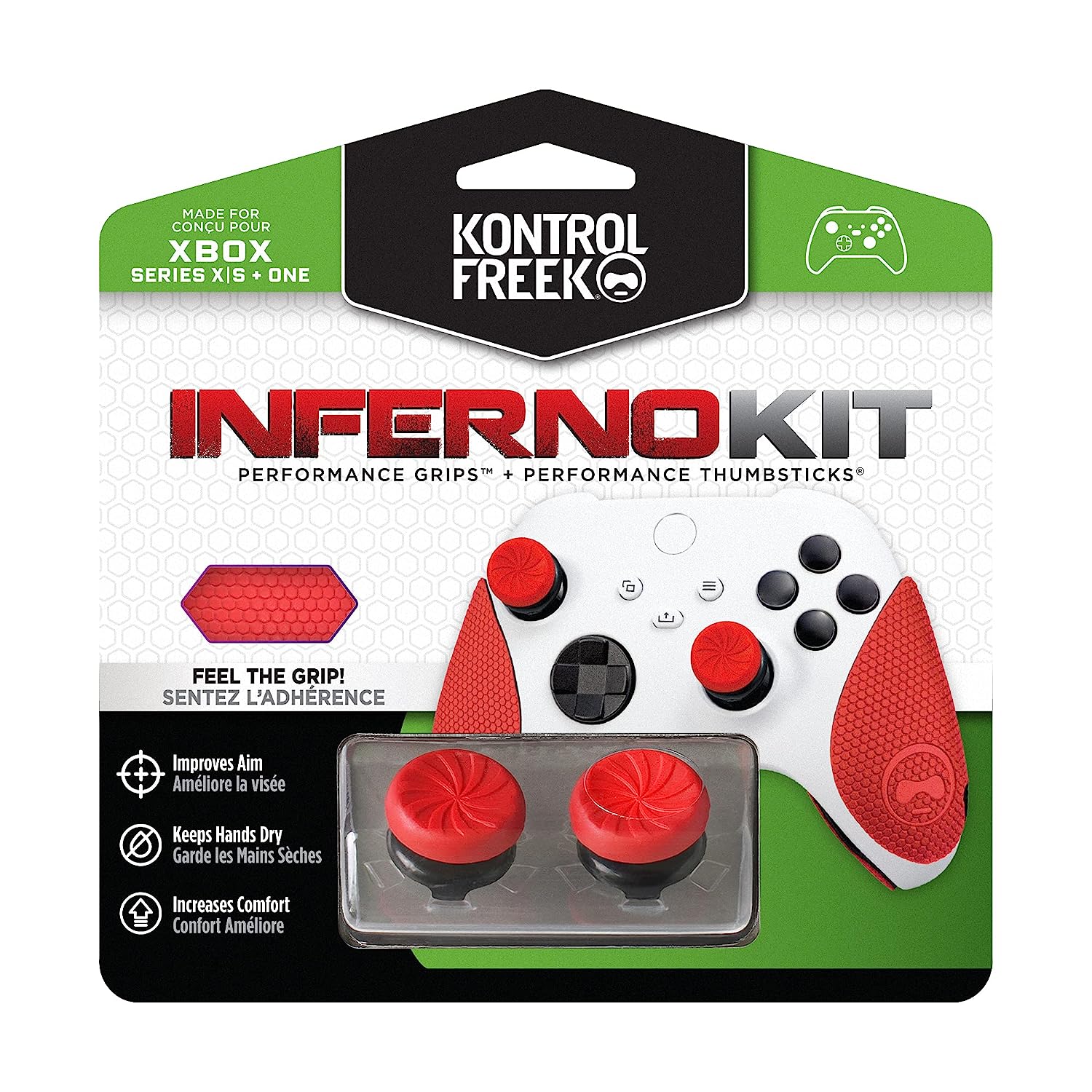 KontrolFreek Inferno Performance Grips for Xbox Series X (Red) for Xbox ...