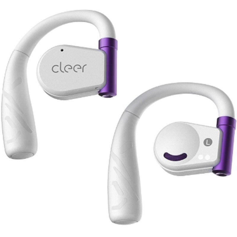 Cleer Arc II Open-Ear True Wireless Gaming Headphone (White X Purple)