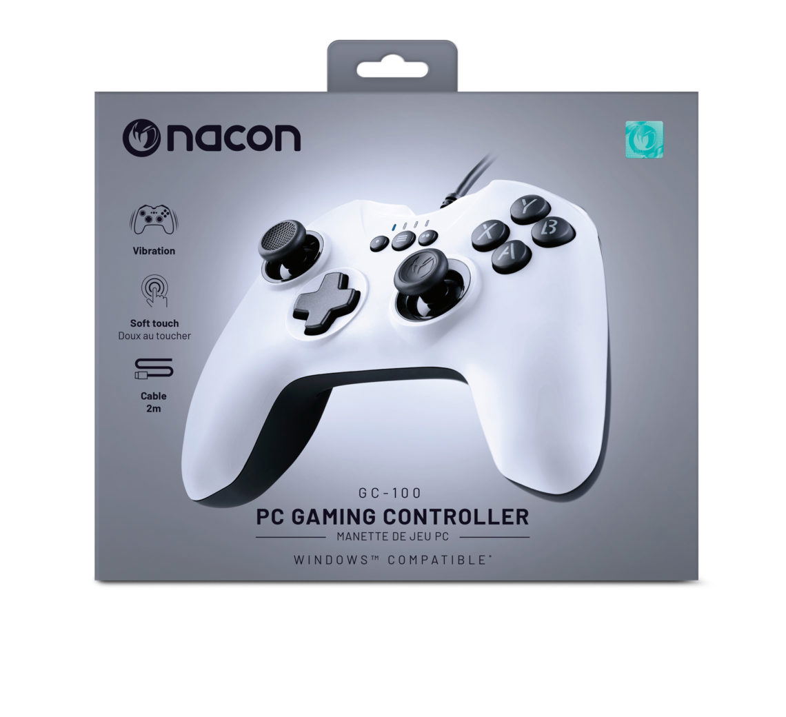 Nacon GC-100 PC Gaming Controller for Windows (White) for Windows