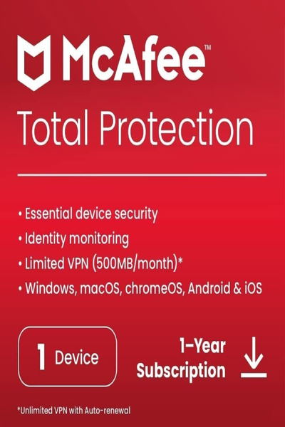 McAfee Total Protection (1 Year / 1 Device) digital for PC, Mac ...