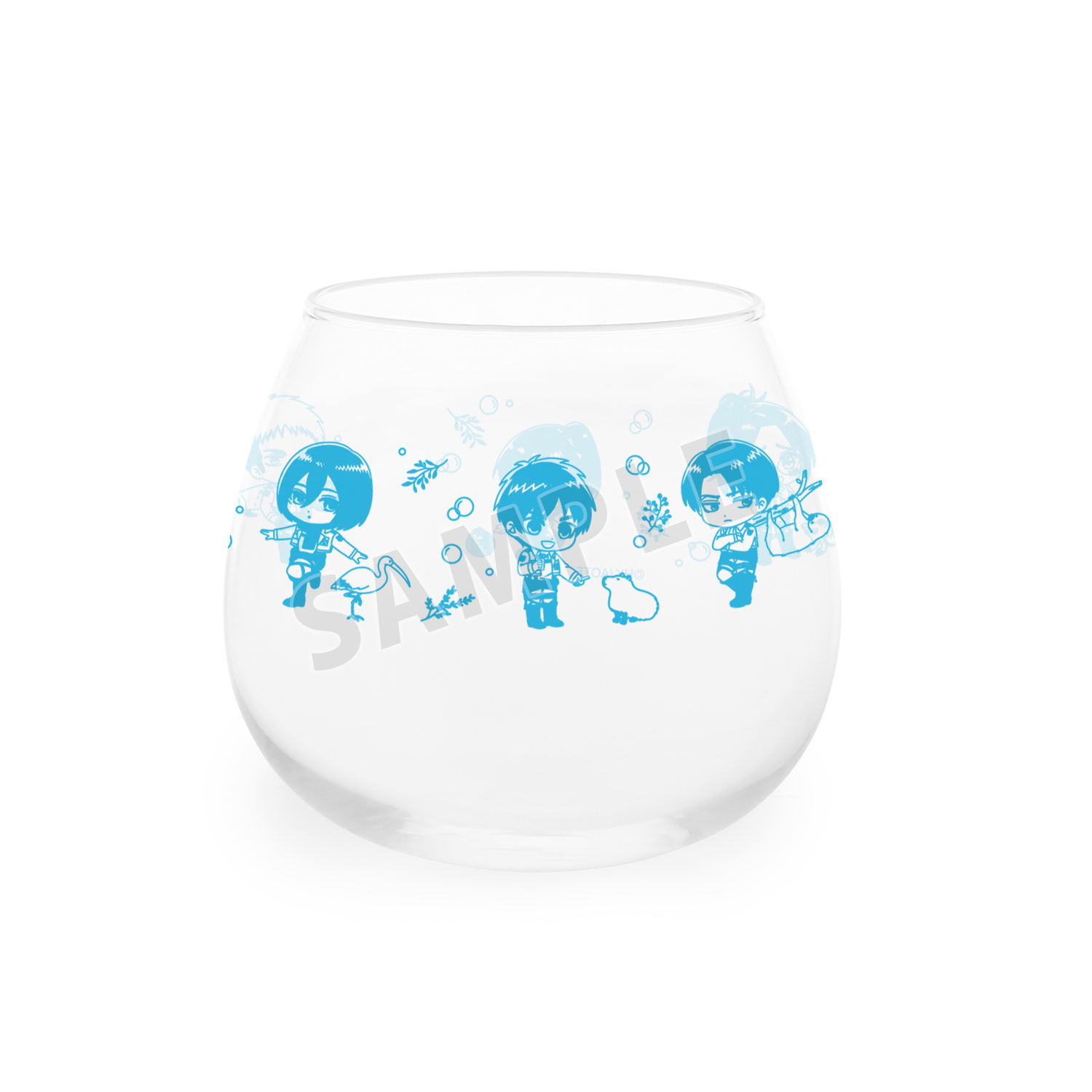 Attack On Titan Group Chibi Chara YuraYura Glass