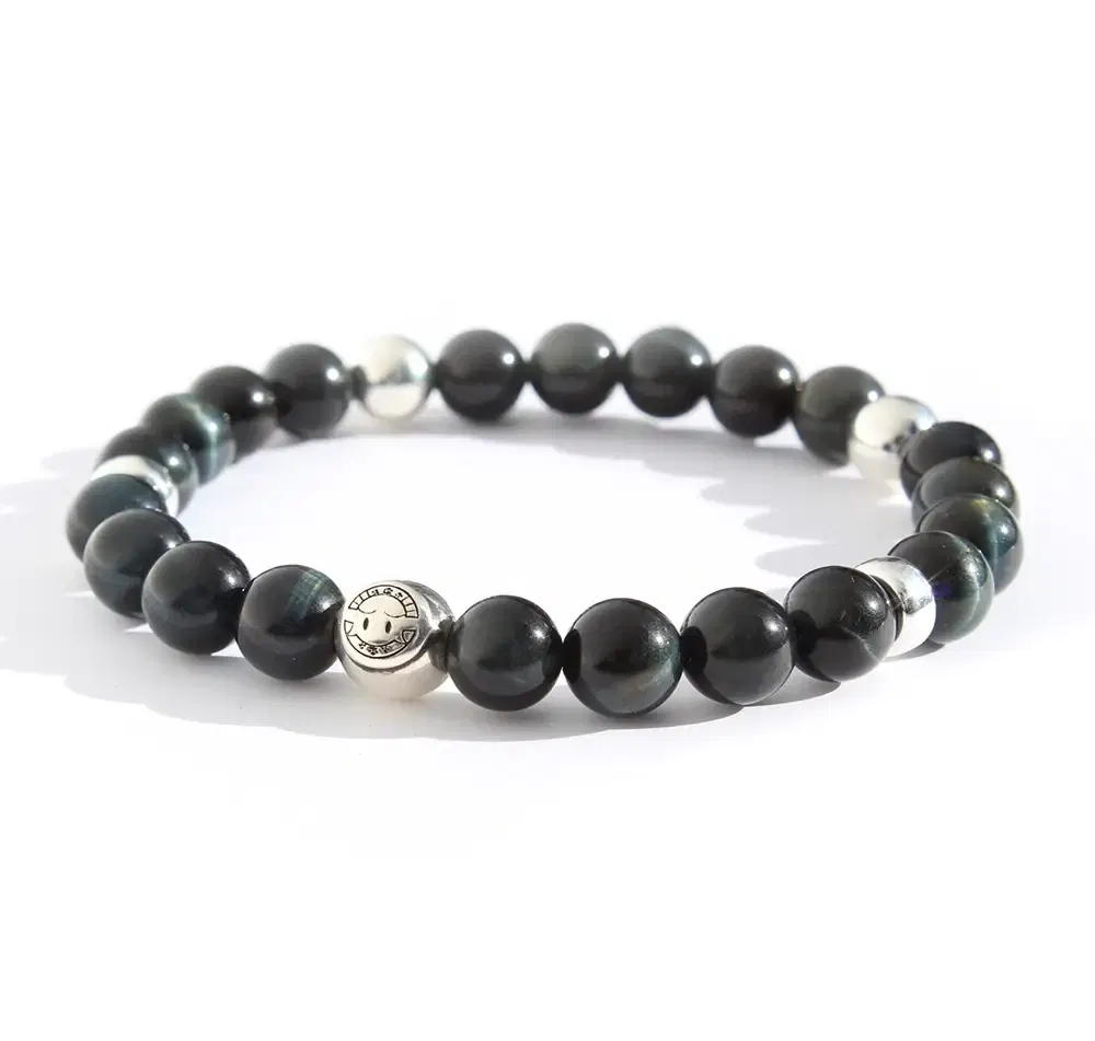 Otaku Elf Takamimi Shrine Silver & Stone Bracelet (Blue)
