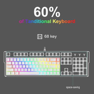 MageGee MK-BOX Wireless Mechanical Keyboard RGB lighting (White) - Red ...