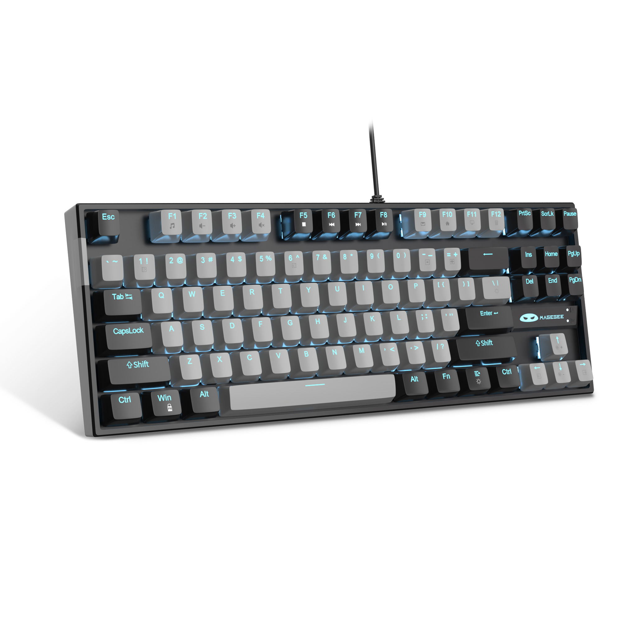 MageGee MK-STAR Wired Mechanical Keyboard (Black/Gray) - Blue Switch for PC