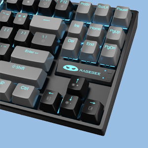 MageGee MK-STAR Wired Mechanical Keyboard (Gray/Black) - Red Switch for PC