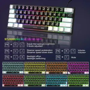 MageGee TS91 Wired Membrane Keyboard (White/Black) for Laptop, Desktop