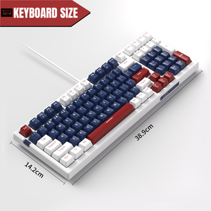 MageGee SKY98 Wired Mechanical Keyboard (White/Blue) - Blue Switch for ...