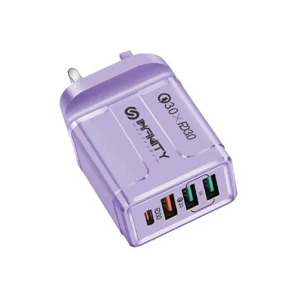 Infinity PC45S Fast Charging 4 Port Wall Charger IN-PC45S (Purple) for ...