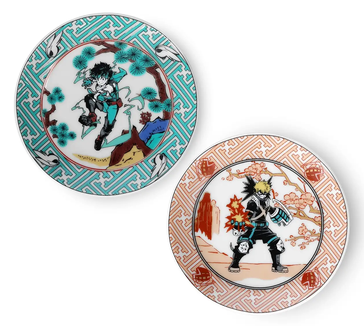 My Hero Academia Midoriya Izuku & Bakugo Katsuki Kutani Ware Small Dish ...