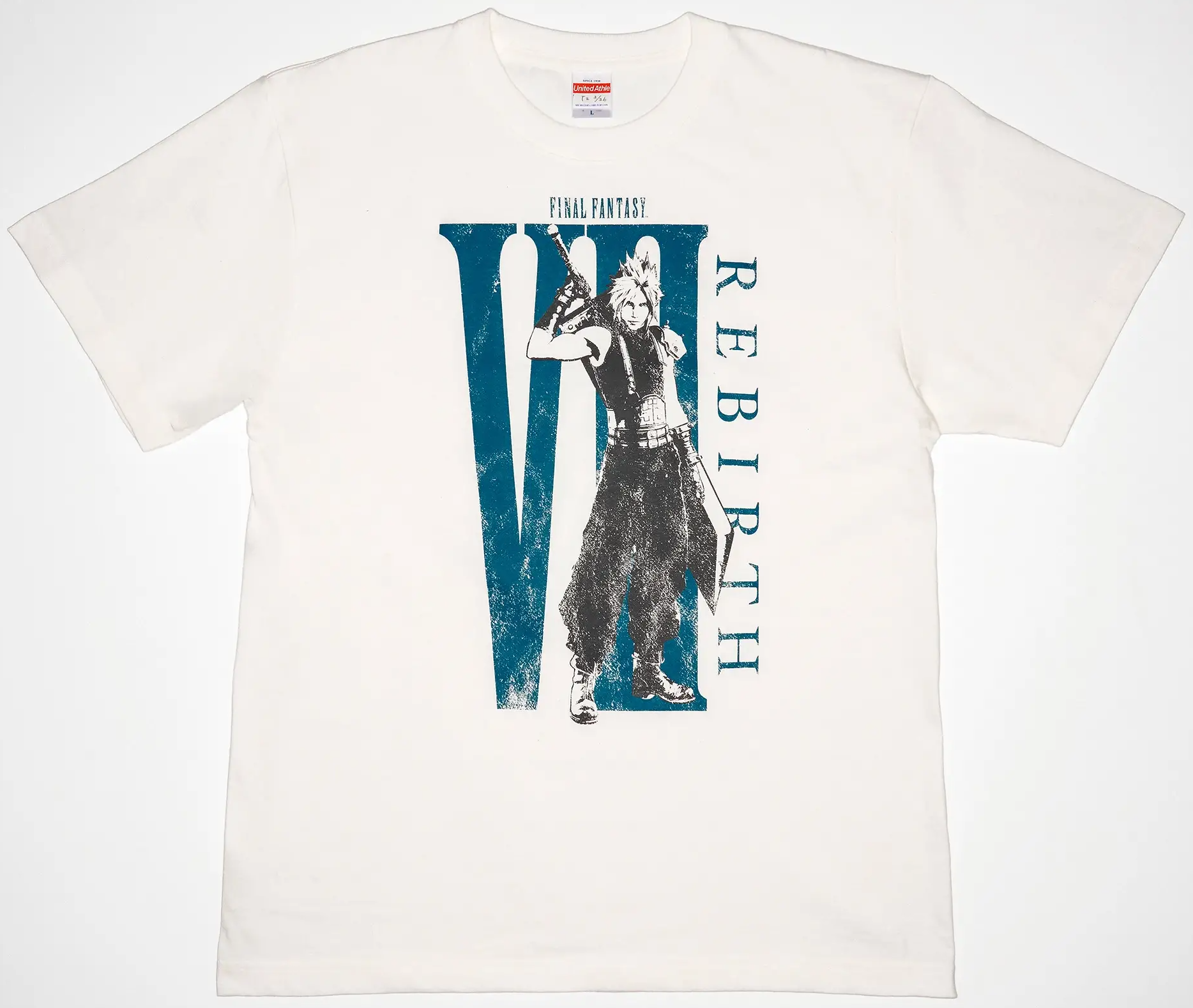 Final Fantasy VII Rebirth T-shirt Cloud Strife (White x Green)