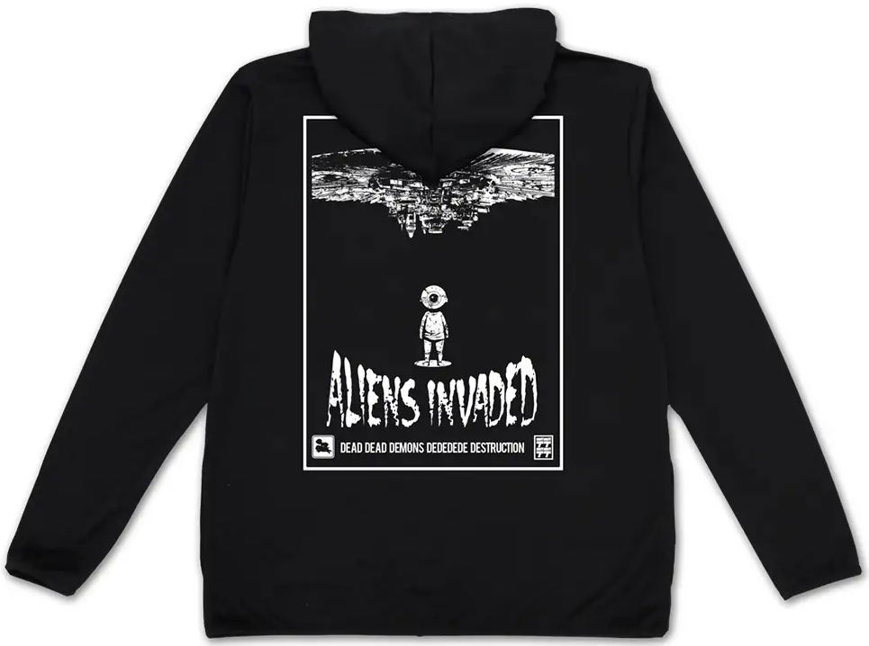 Dead Dead Demons Dededede Destruction - Invaders Thin Dry Hoodie (Black ...