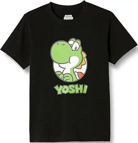Super Mario - Yoshi T-shirt (Black | Size L)