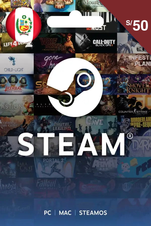 Steam Gift Card (PEN 50 | For Peru Currency Only) STEAM digital for ...