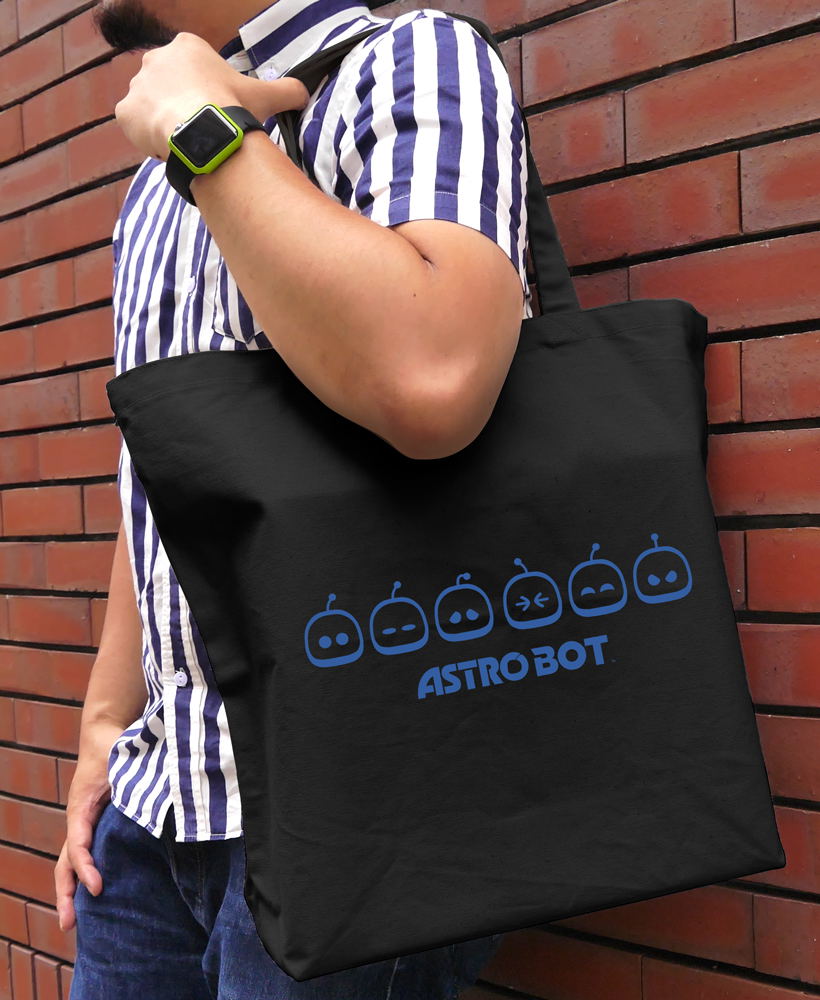 Astro Bot - Astro Bot Large Tote Bag (Black)