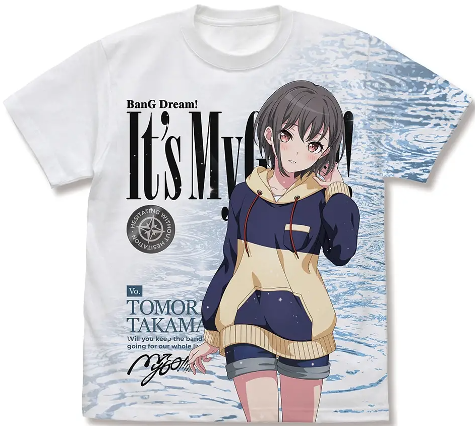 BanG Dream! It's MyGO!!!!! - Takamatsu Tomori Full Graphic T-shirt (White | Size S)