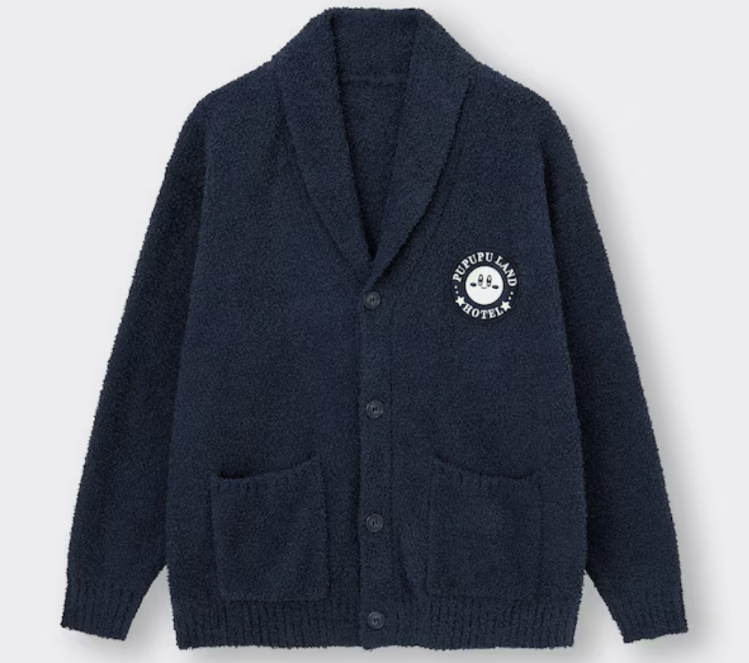 GU Kirby Fluffy Feel Lounge Cardigan (Navy | Size M)