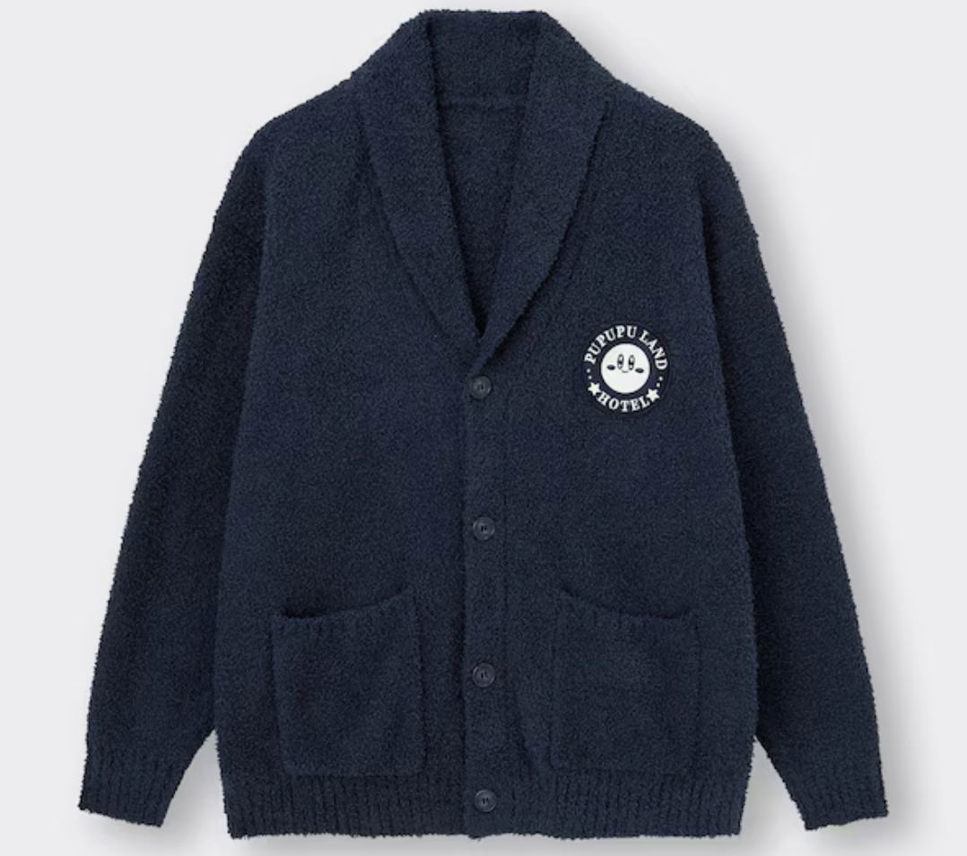 GU Kirby Fluffy Feel Lounge Cardigan (Navy | Size XL)