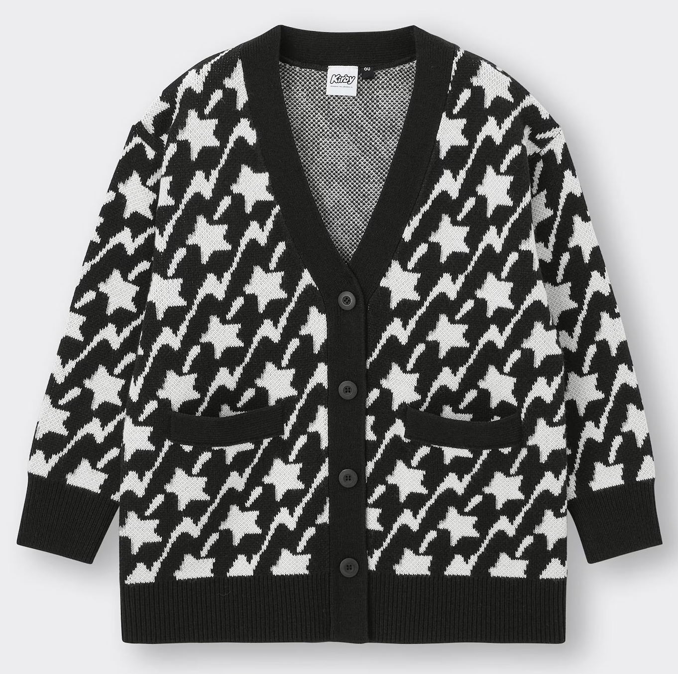 GU Kirby Hover Kirby Oversized Cardigan (Black | Size XL)