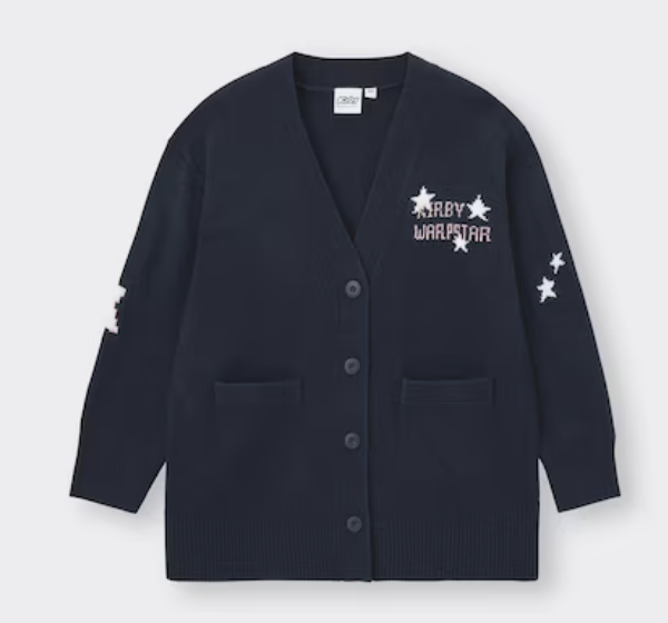 GU Kirby Warp Star Oversized Cardigan (Navy | Size S)