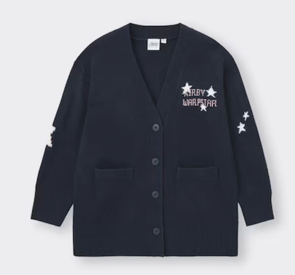 GU Kirby Warp Star Oversized Cardigan (Navy | Size XL)