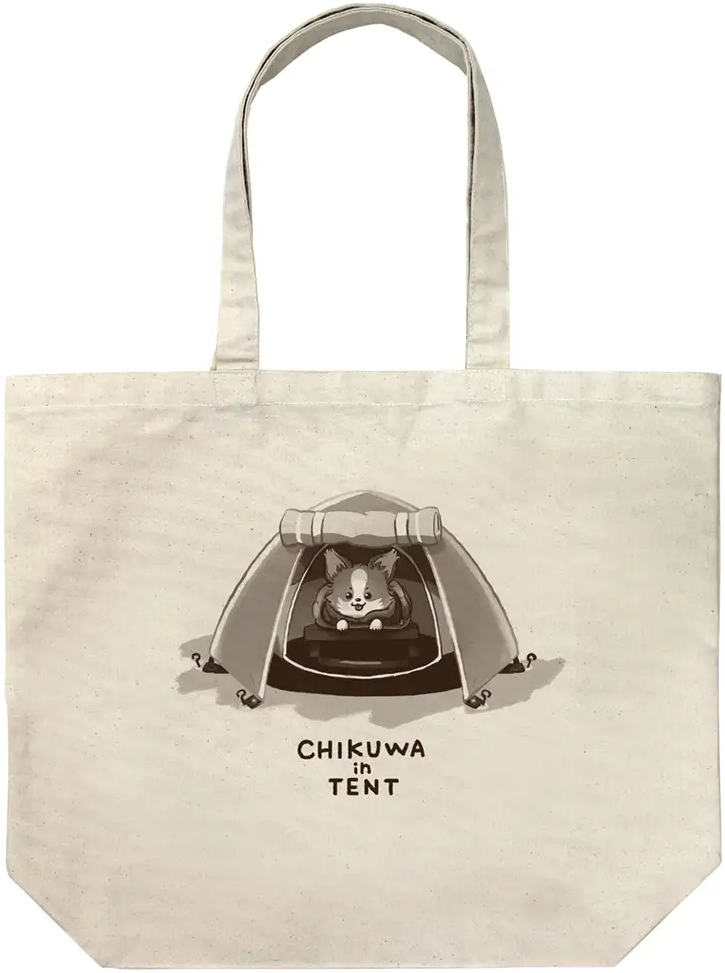 Yuru Camp Season 3 - Chikuwa In Tent Large Tote Bag (Natural)