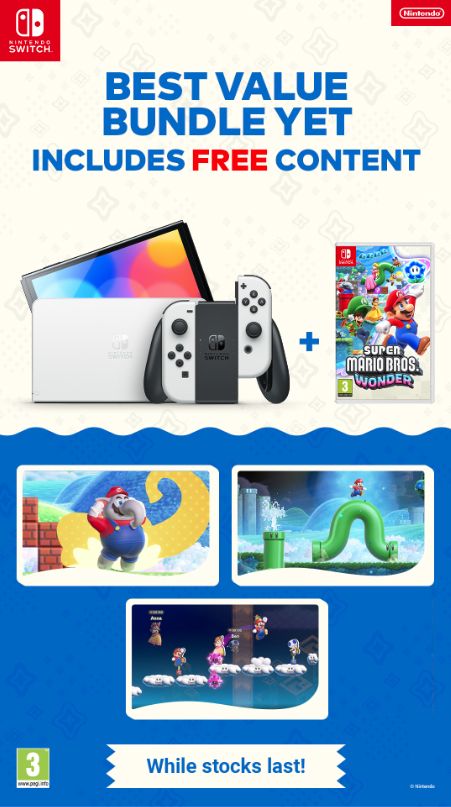 Nintendo Switch OLED Model [Mario Wonder Bundle] + 12 Months NSO