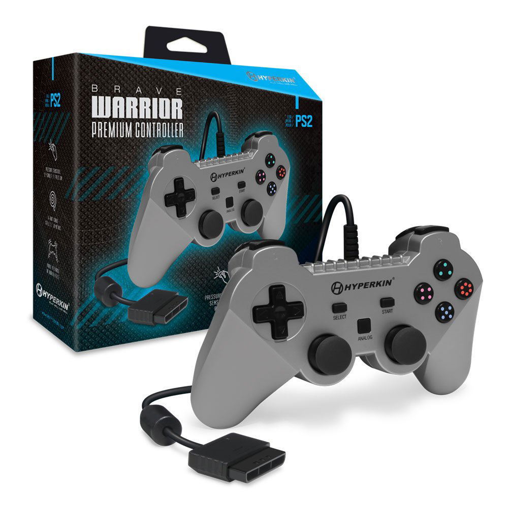 Hyperkin Brave Warrior Premium Controller for PlayStation 2 (Silver ...