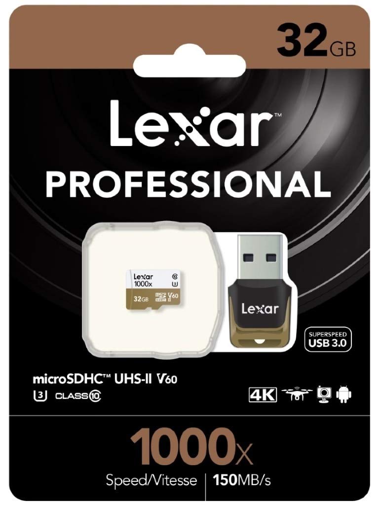 Lexar Professional 1000x microSD, UHS-II Card with Reader (32GB)