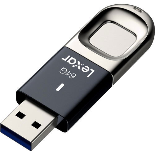 Lexar JumpDrive Fingerprint F35 Flash Drive 64GB, USB 3.0