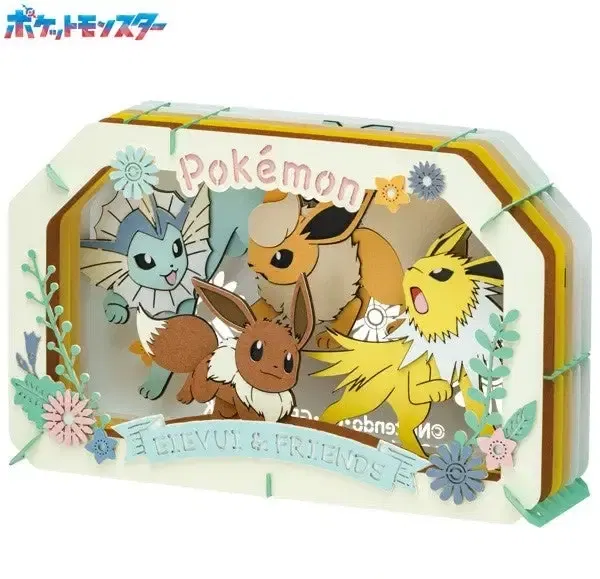 Pokemon Paper Theater PT-L73 Eevee & Vaporeon & Jolteon & Flareon