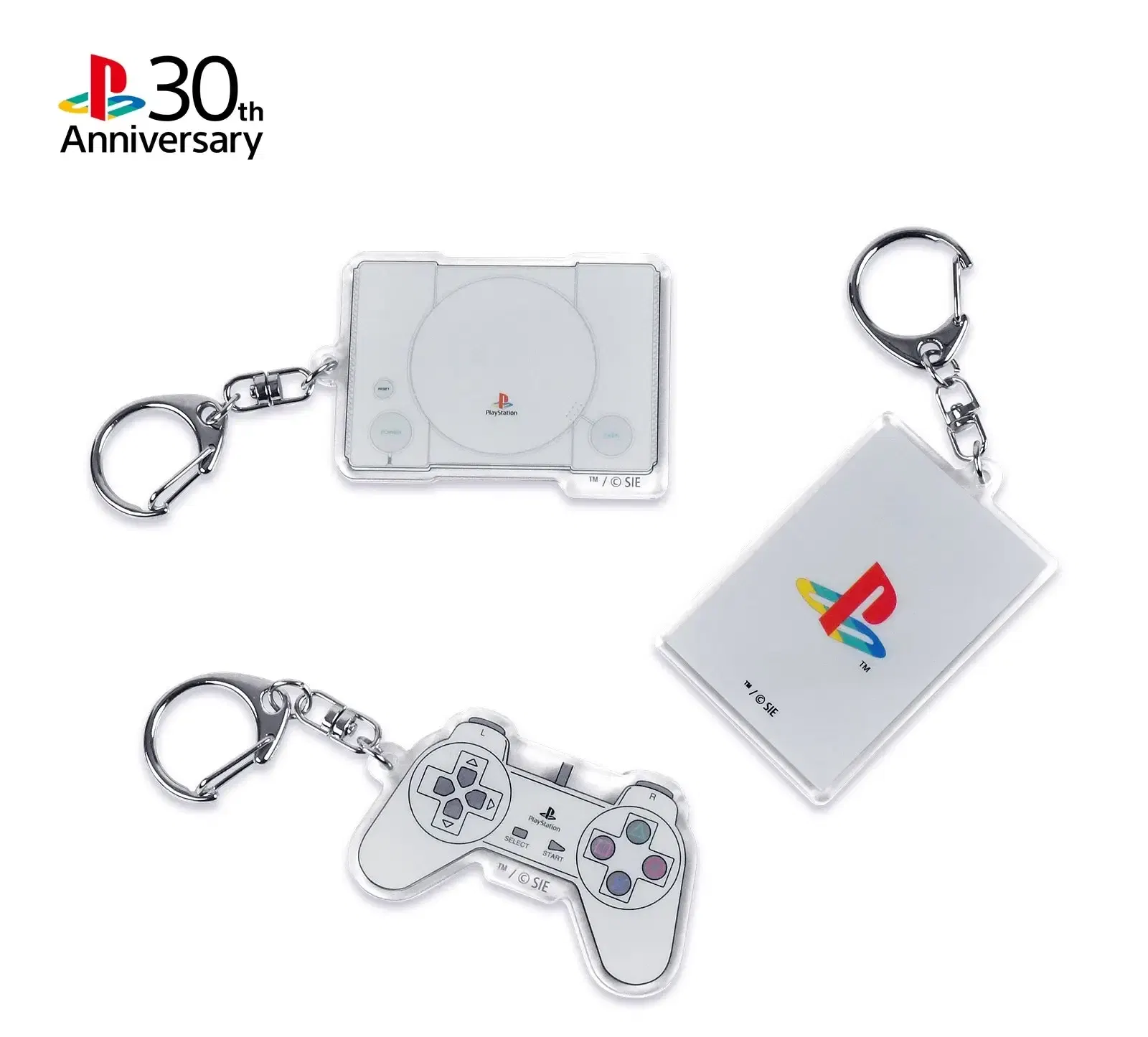 PlayStation 30th Anniversary Acrylic Keychain (Set of 3 Pieces)