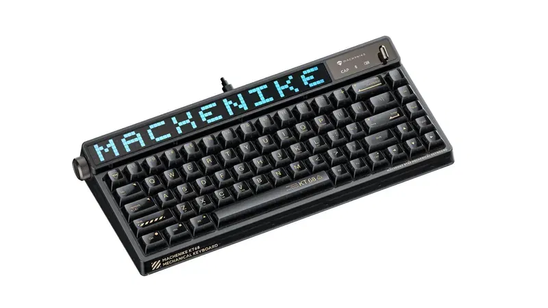Machenike KT68Pro LED Mechanical Keyboard B68W Black North Pole (Yellow ...