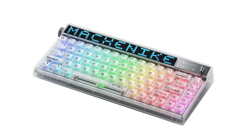 Machenike KT68Pro LED Mechanical Keyboard B68W White North Pole (Brown ...