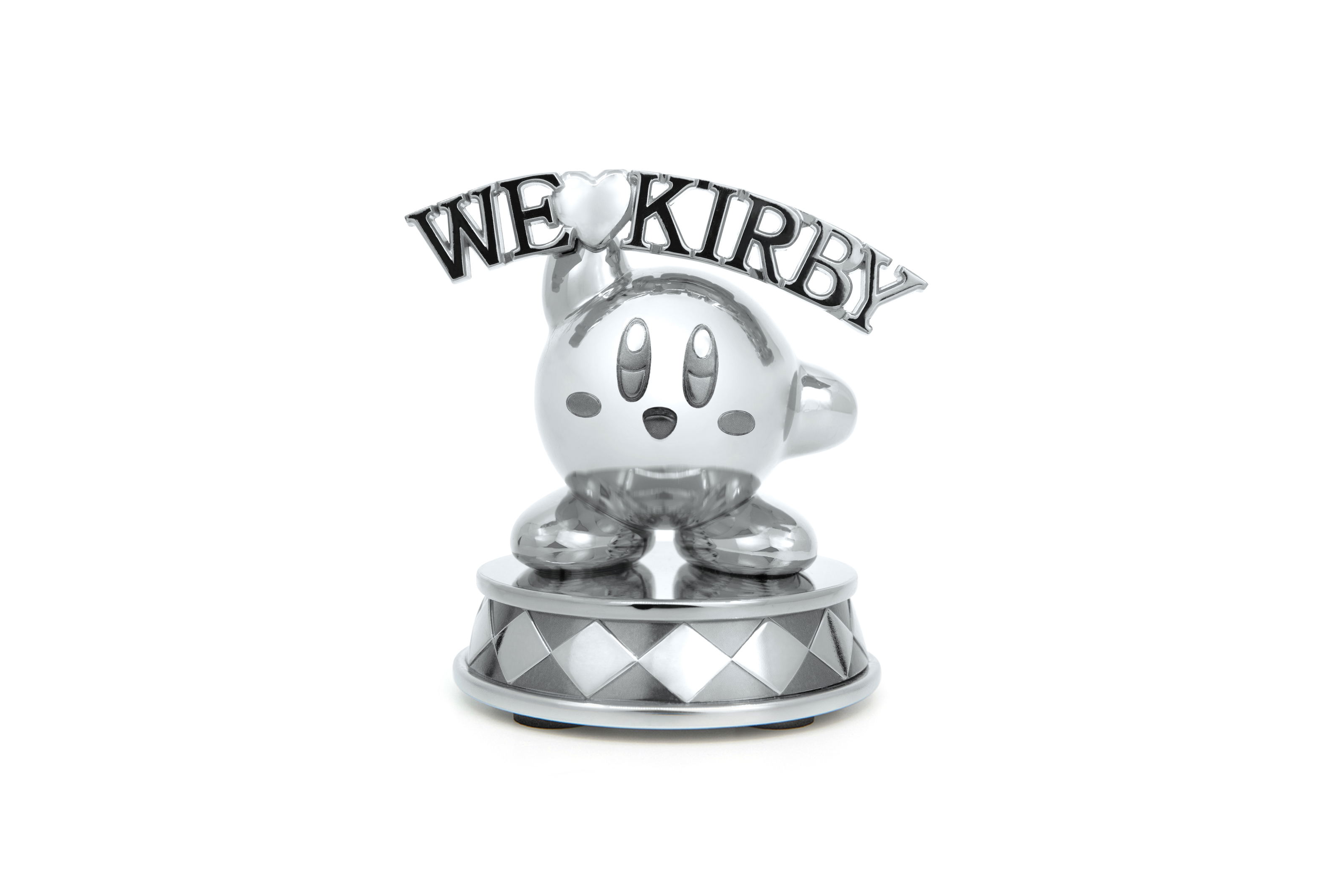Kirby Mini Metal Painted Statue: We Love Kirby (Silver Edition)