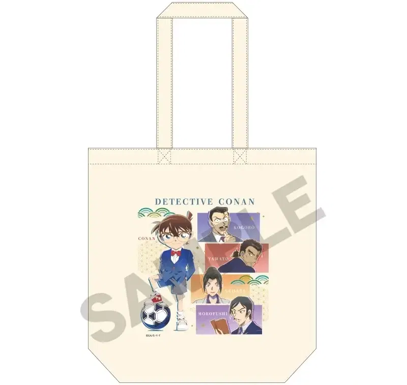 Detective Conan Tote Bag Green Japanese Pattern