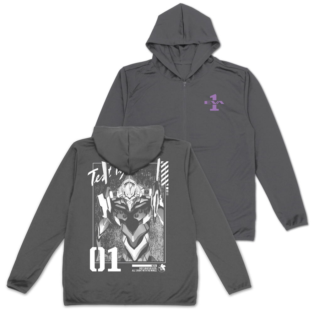 Evangelion - Eva Unit 01 Thin Dry Hoodie (Gray | Size M)