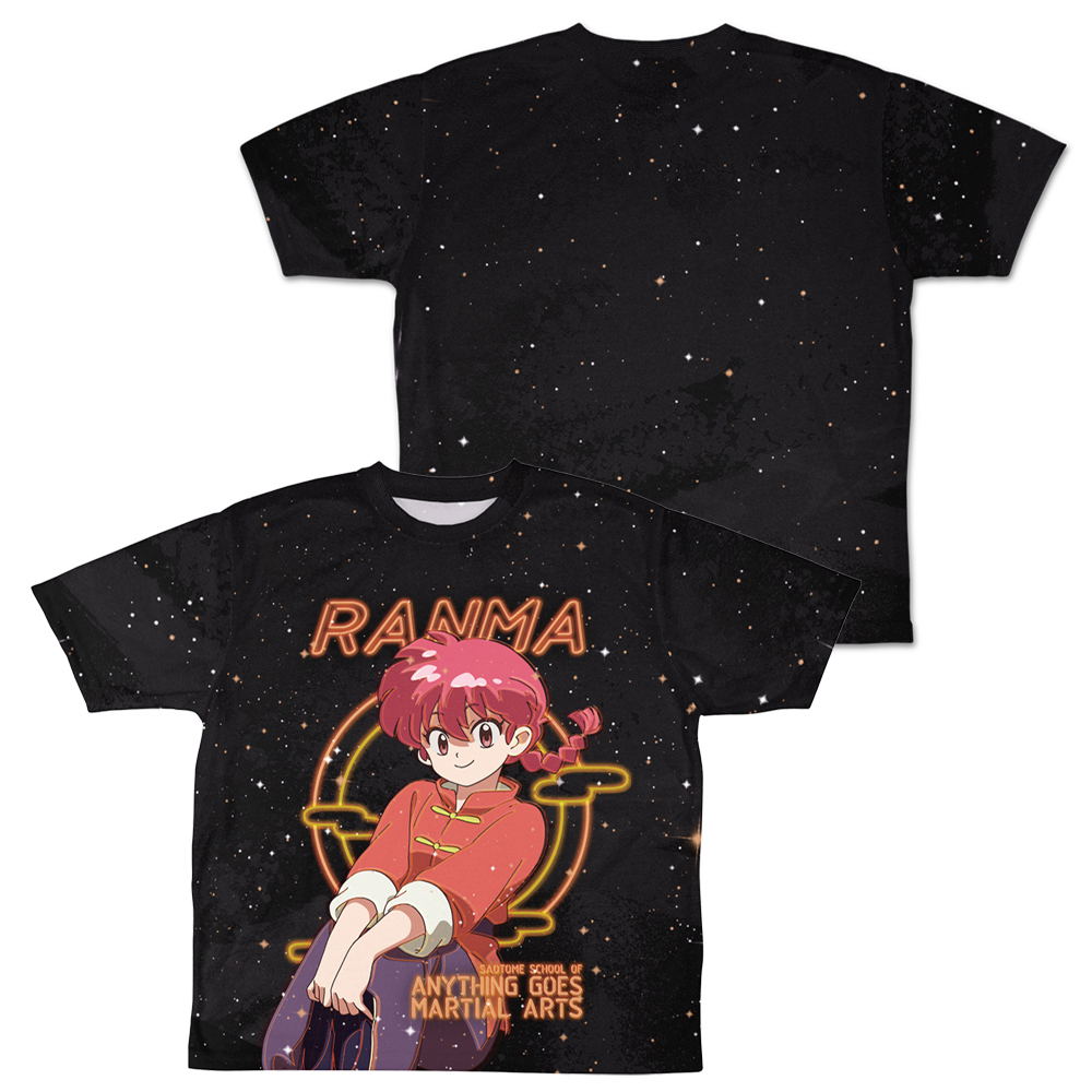 Ranma 1/2 - Ranma Double-sided Full Graphic T-shirt Neon Sign Ver. (Size M)