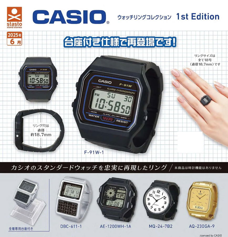 Casio Watch Ring Collection 1st Edition (Set of 5 Pieces)