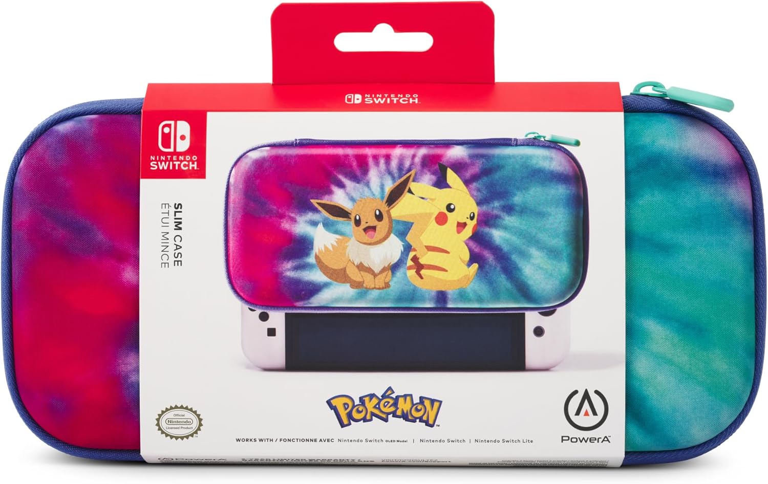 PowerA Slim Case for Nintendo Switch (Tie Dye Pikachu & Eevee)